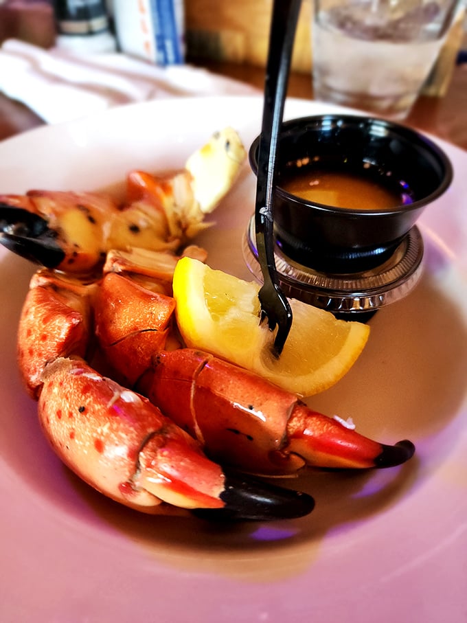 Stone crab claws served with drawn butter&mdash;nature's perfect design for getting maximum flavor with minimal effort. Crack, dip, savor, repeat.