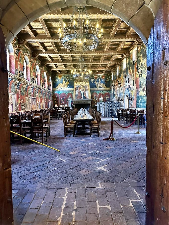 The Great Hall looks straight out of "Game of Thrones," minus the family drama and plus some excellent wine. Those frescoes didn't paint themselves!