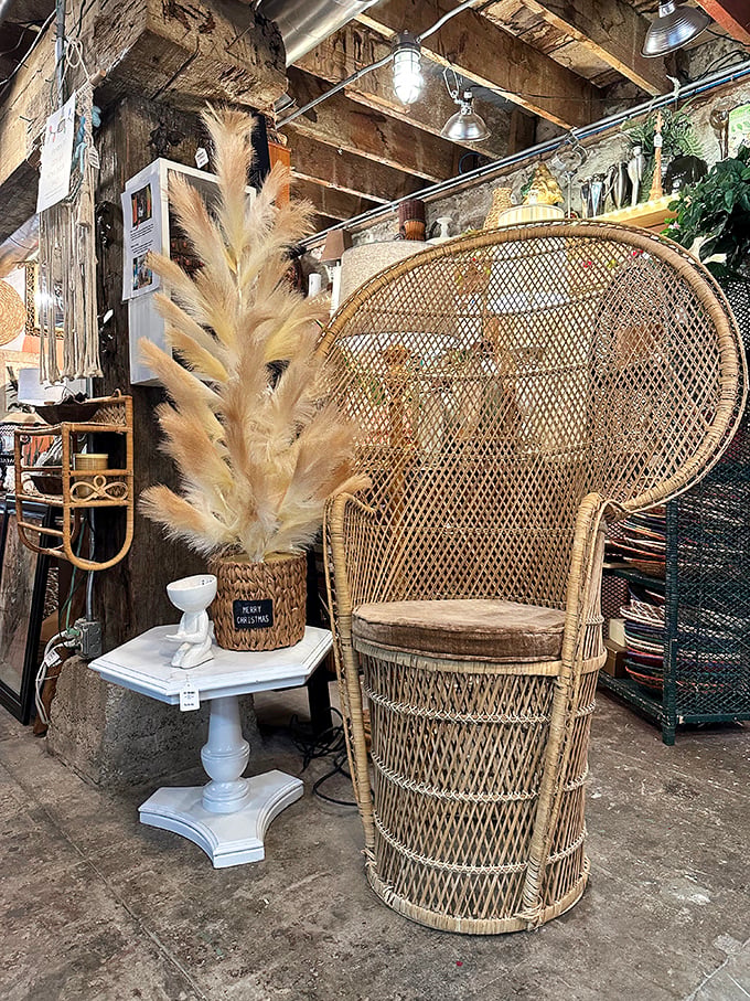 The peacock chair that launched a thousand Instagram posts. Paired with pampas grass, it's the bohemian throne you never knew you needed.