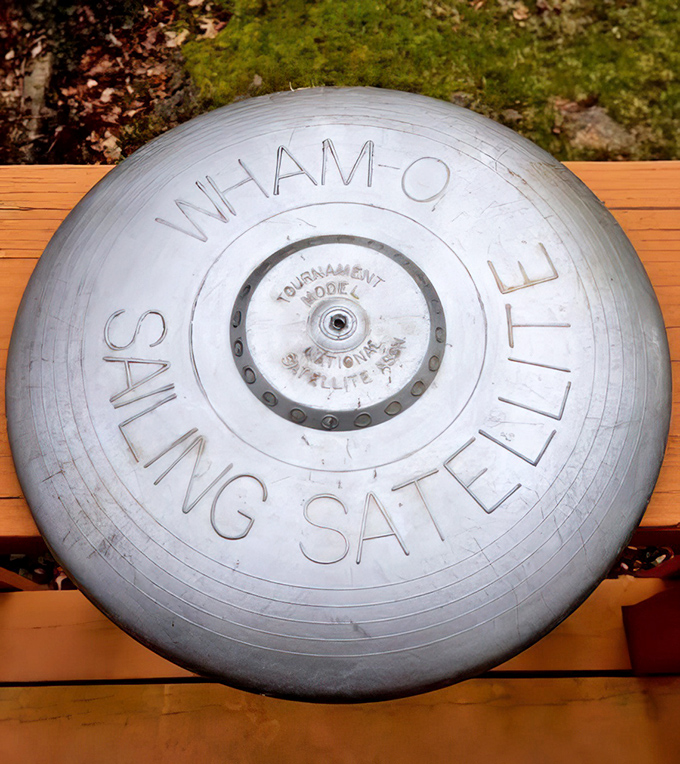This vintage Wham-O flying disc isn't just a toy; it's a circular time machine to backyard summers when "screen time" meant watching for your dad's overthrow.
