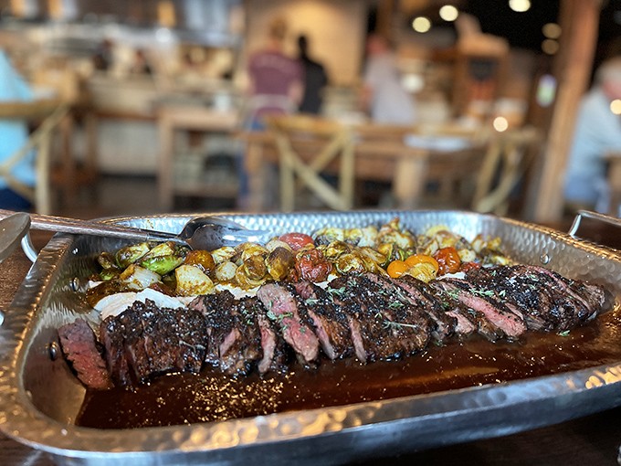This perfectly seared Wagyu steak isn't just dinner; it's a religious experience that will have you speaking in tongues of flavor.