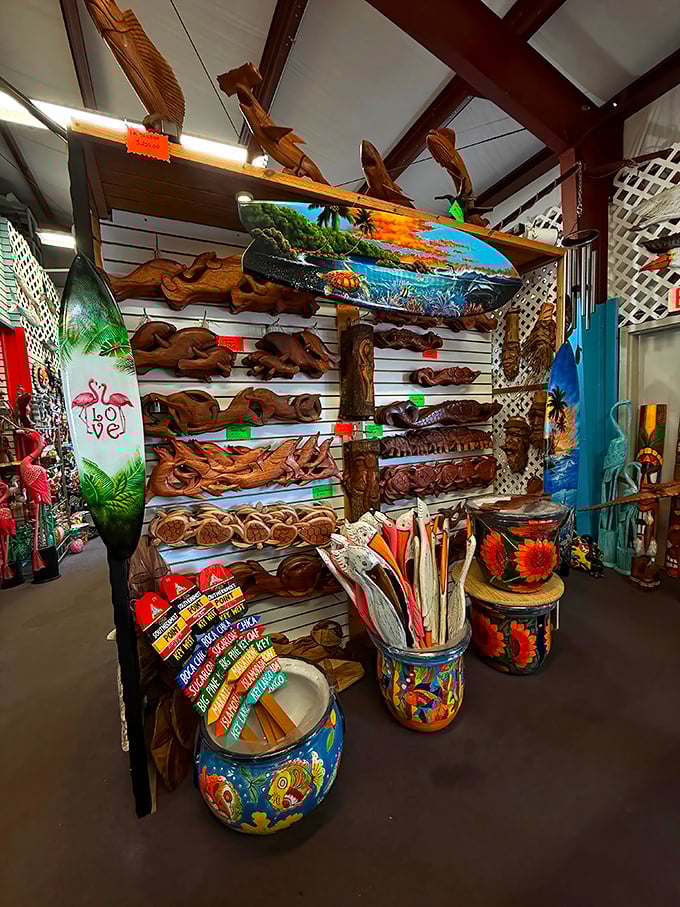 Driftwood dreams and coastal carvings transform Florida's natural elements into art that would make Neptune himself reach for his wallet.