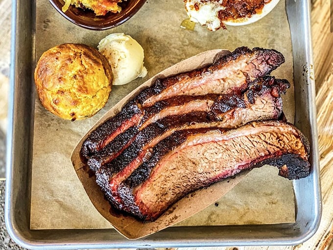Brisket so perfectly smoked it makes Texans nervous. That pink smoke ring isn't makeup&mdash;it's the barbecue equivalent of a Rolex, signaling time well spent.