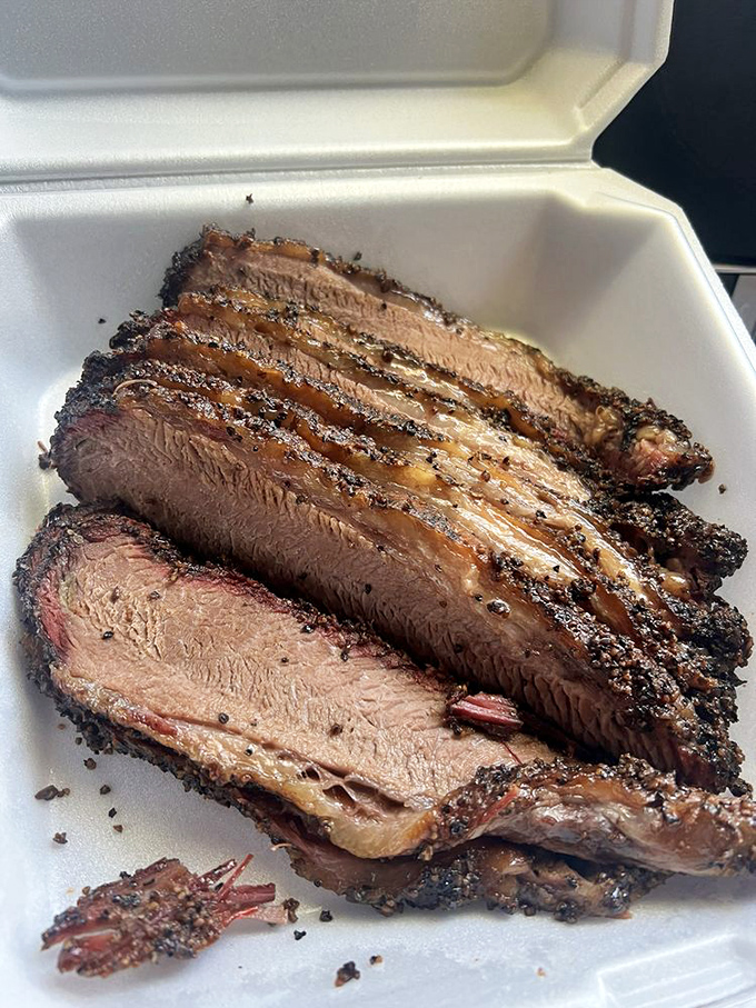 Brisket that makes time stand still. That perfect bark and pink smoke ring aren't accidents—they're love letters written with fire and patience.