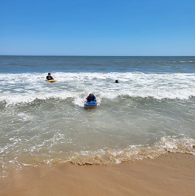 Boogie boarding bliss! Where else can you ride nature's roller coaster while simultaneously getting a full-body exfoliation?