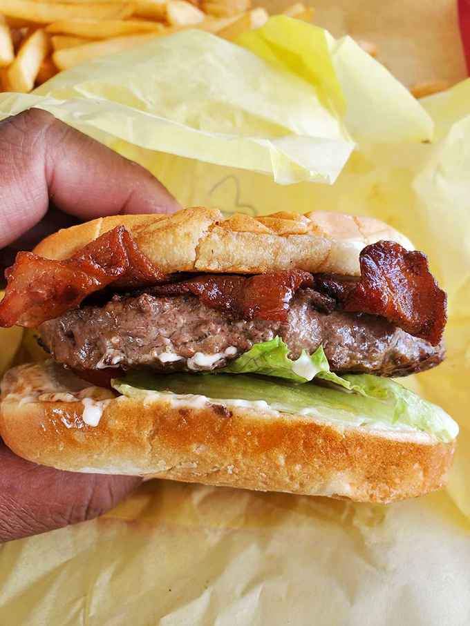Behold the bacon burger in all its glory&mdash;a juicy patty crowned with crispy bacon that's been kissed by the grill gods themselves.