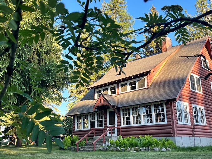 This rustic cabin isn't playing mountain dress-up &ndash; it's the real deal. Imagine the stories these logs could tell!