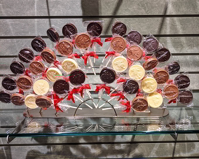 A chocolate lollipop rainbow that proves some pots of gold aren't hidden&mdash;they're displayed right before your eyes, tempting impulse purchases.