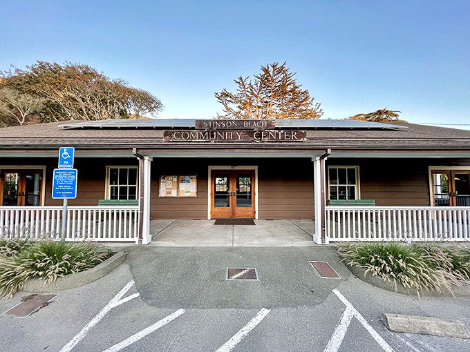 The Community Center serves as Stinson's living room, where locals gather for everything from yoga classes to town meetings about important matters like optimal sandcastle techniques.
