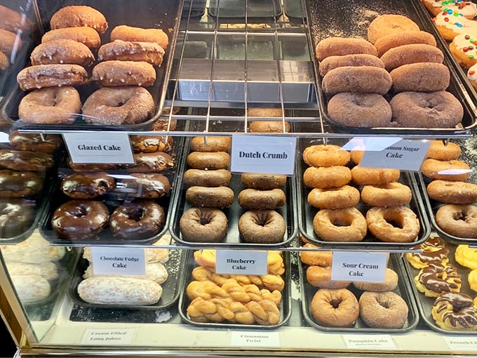 Donut democracy in action—glazed, Dutch crumb, or sour cream cake? Like choosing between Beatles albums, there are no wrong answers, only personal preferences.