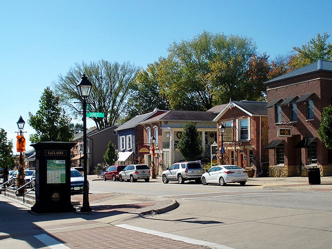 LeClaire's downtown invites unhurried exploration, where historic buildings house modern delights and parking spots are actually available.