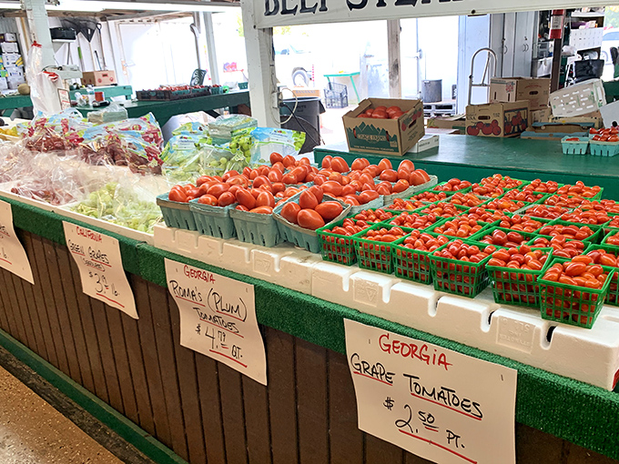 Farm-fresh tomatoes and strawberries that make supermarket produce look like sad imposters. This is what real food looks like, folks.