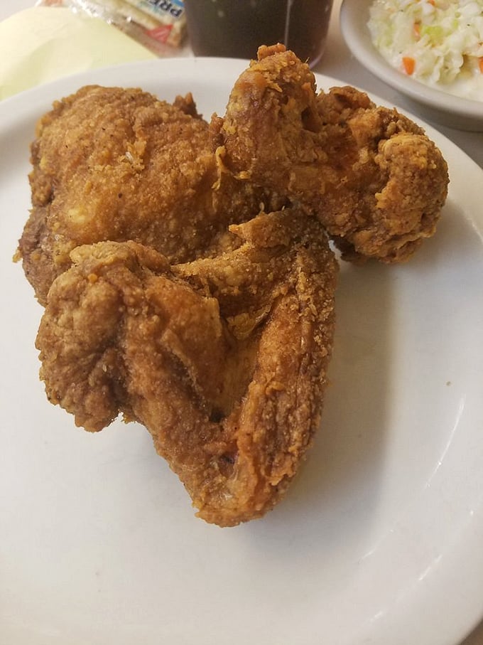Golden-brown perfection that makes Colonel Sanders look like an amateur. This crispy, juicy fried chicken doesn't need fancy packaging to steal your heart.