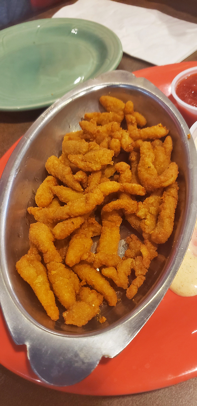 Golden, crispy, and perfectly fried, these clams aren't just good "for Missouri"&mdash;they're good enough to make a New Englander weep with joy.