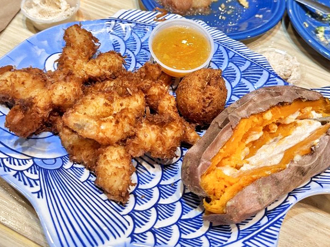 Golden fried shrimp that would make any coastal grandmother beam with pride and satisfaction.