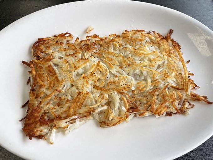 Hash browns so perfectly crisp they should be in the Breakfast Hall of Fame. That golden-brown lattice is pure morning poetry.