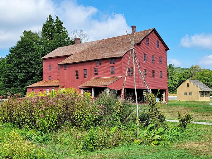 The historic red mill building at Hancock Shaker Village offers a glimpse into simpler times, when craftsmanship mattered and Instagram filters weren't necessary.