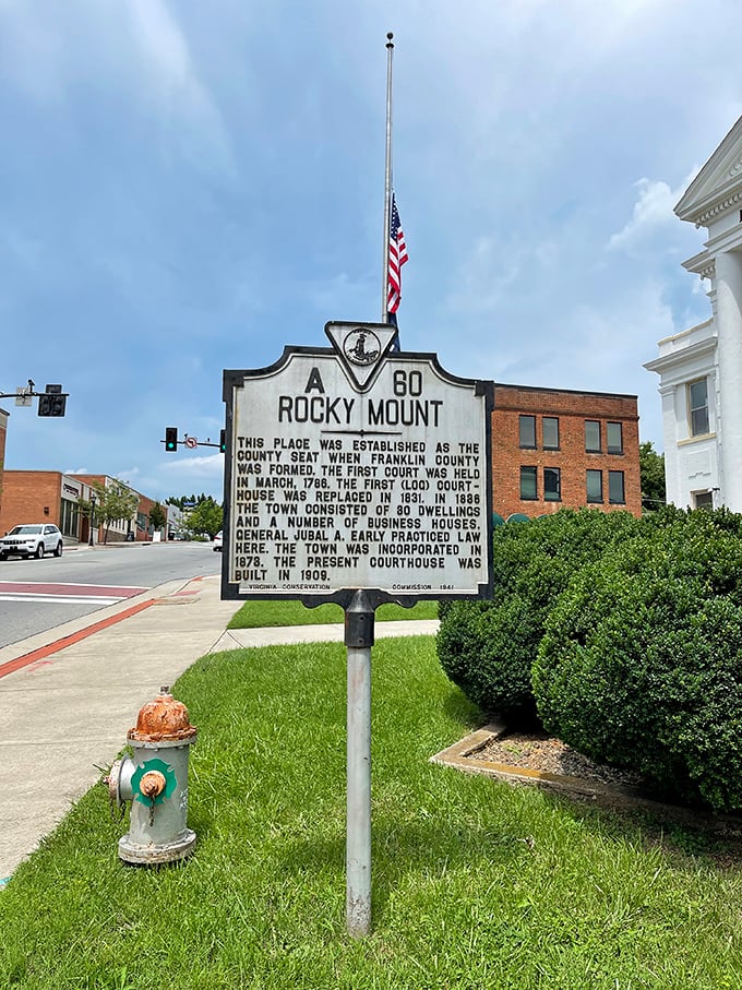 History comes alive on this marker, telling tales of Rocky Mount's origins as the seat of Franklin County.