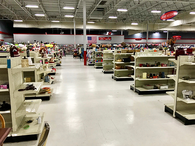 Shelves upon shelves of potential conversation starters. Each knickknack whispering, "Take me home and your guests will ask where you found me."