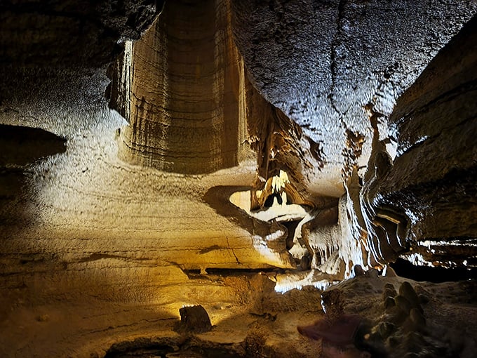Walking through these illuminated passageways feels like exploring the set of a sci-fi movie, minus the alien monsters (that we know of).