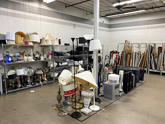 Lamp paradise! From mid-century modern to "what era was THAT from?", the lighting section illuminates possibilities for home makeovers on a budget.