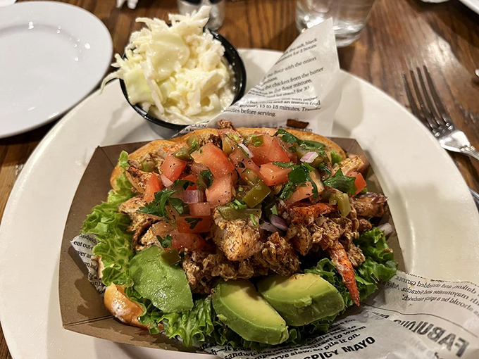 This isn't just a salad, it's seafood elevated to art form with fresh greens playing supporting roles to the star crustaceans.