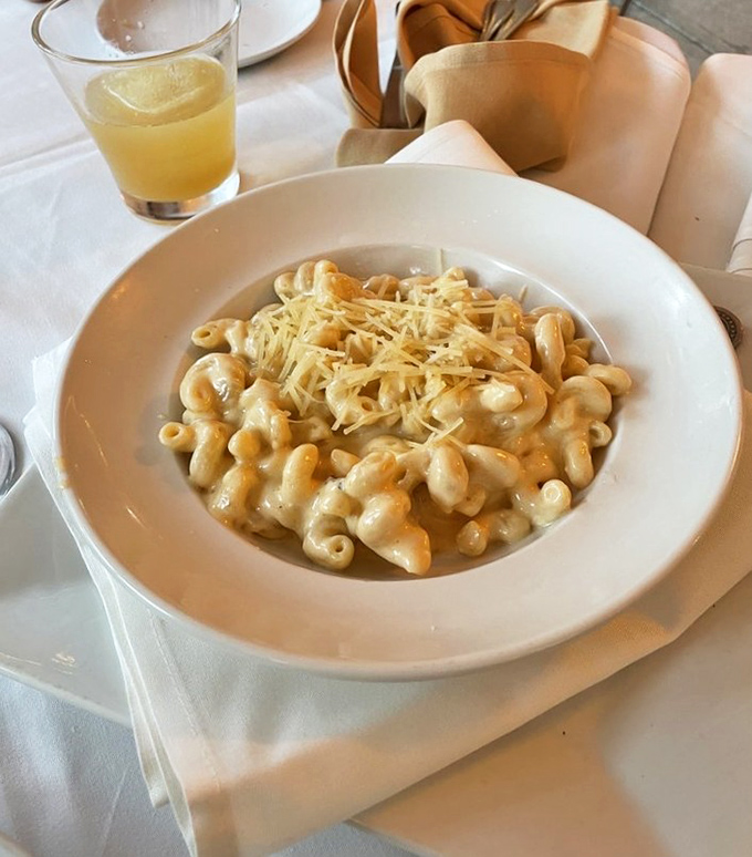 Behold, the holy grail of comfort food. This isn't just mac and cheese; it's what mac and cheese dreams of becoming when it grows up.