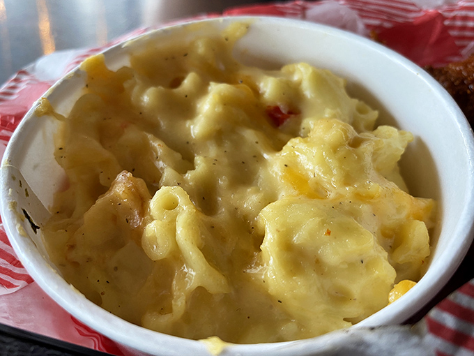 Behold the holy grail of comfort food mashups: hot chicken atop mac and cheese. Like Elvis meeting Johnny Cash&mdash;a legendary Tennessee collaboration.