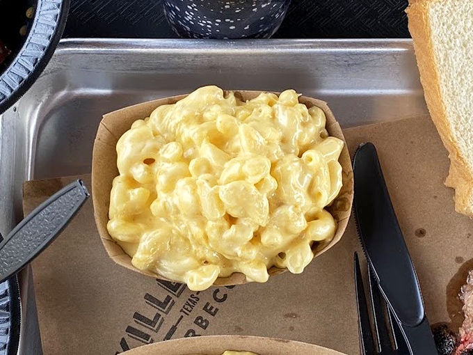 Behold the mac and cheese that launched a thousand road trips—creamy, golden, and somehow maintaining the perfect balance between comfort and sophistication.