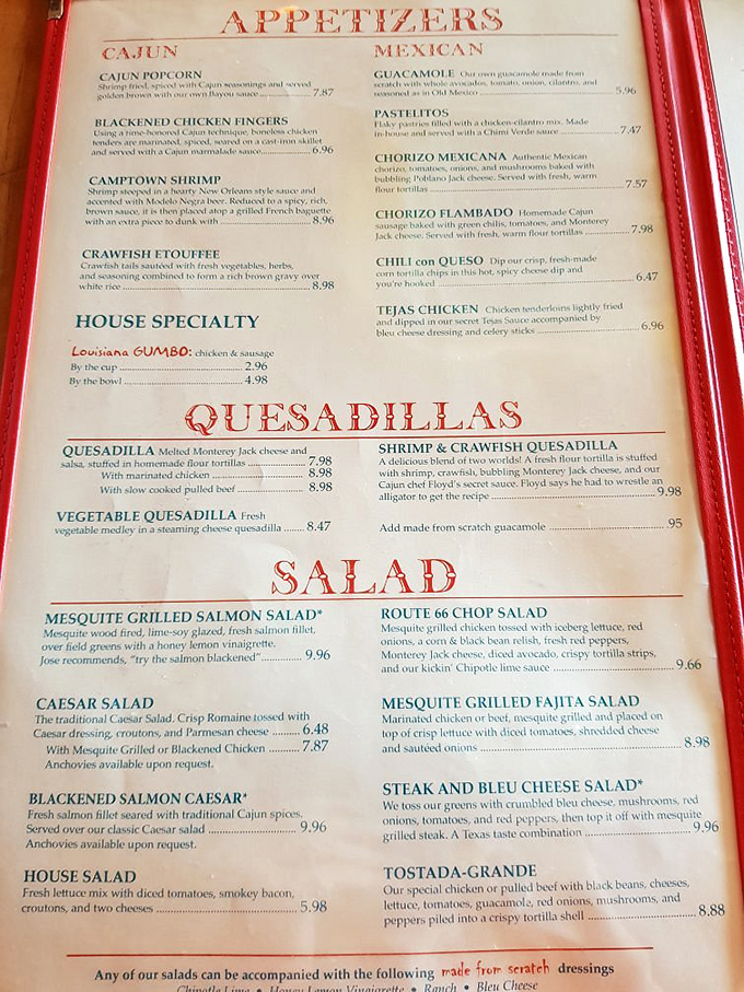 Cajun meets Mexican in a culinary border crossing that requires no passport. The quesadilla section alone is worth the trip to Newark.