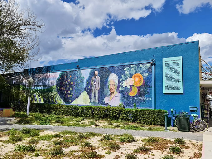 This vibrant mural celebrates Sebring's citrus heritage with colors so bright they could wake you up faster than the orange juice it depicts. 