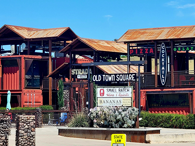 Old Town Square has reinvented itself with shipping containers transformed into wine tasting rooms. Desert ingenuity at its most delicious.
