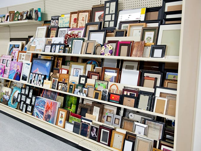 Picture frame paradise! One person's discarded memories become another's gallery wall masterpiece at astonishingly gentle prices.