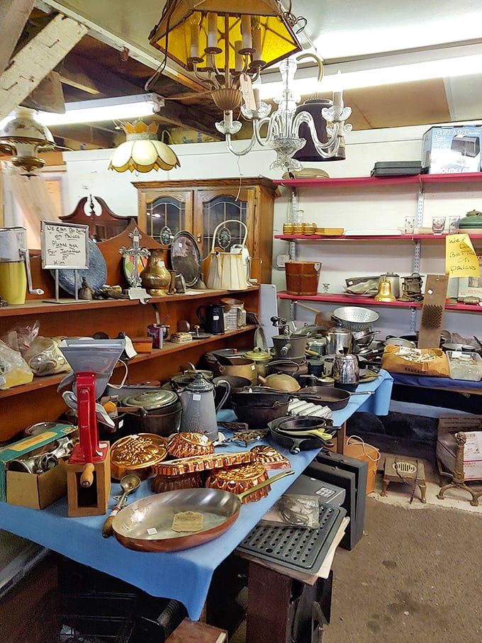 Kitchen history on display! From cast iron treasures to copper cookware, these culinary artifacts have prepared countless family meals across decades.