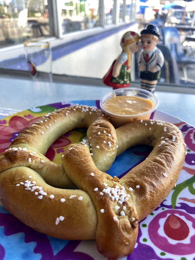 This pretzel isn't just a snack&mdash;it's an edible ambassador from Deutschland. Golden, salted perfection that makes theme park versions look like sad imitations.