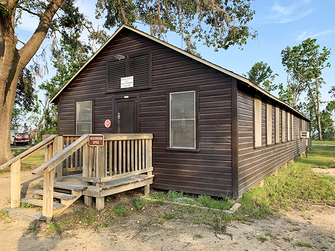 This rustic registration office has welcomed generations of nature lovers. No fancy digital check-in here&mdash;just good old-fashioned hospitality.