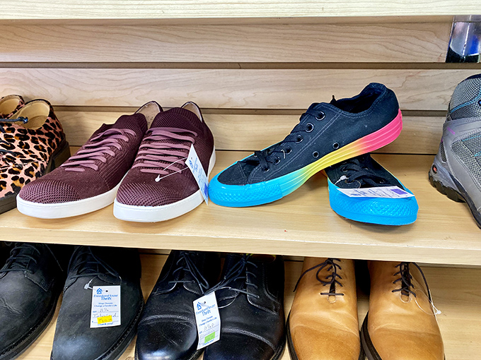 From rainbow-soled sneakers to classic oxfords, the shoe section proves one person's "last season" is another's "just what I've been searching for!"