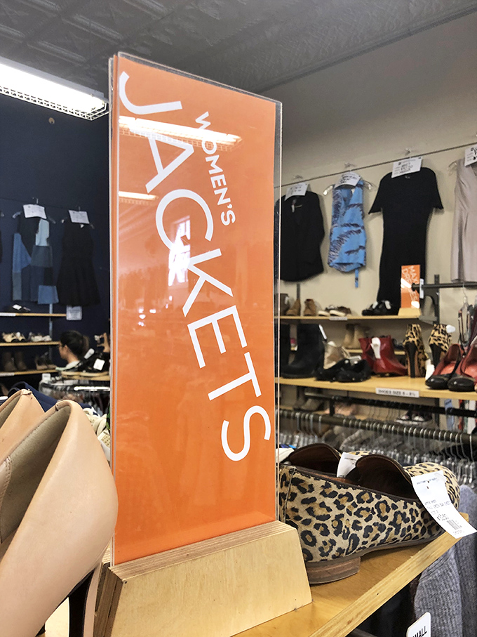 Women's jackets section beckons with promises of style upgrades. That leopard flat might just be your next statement piece at a fraction of retail.