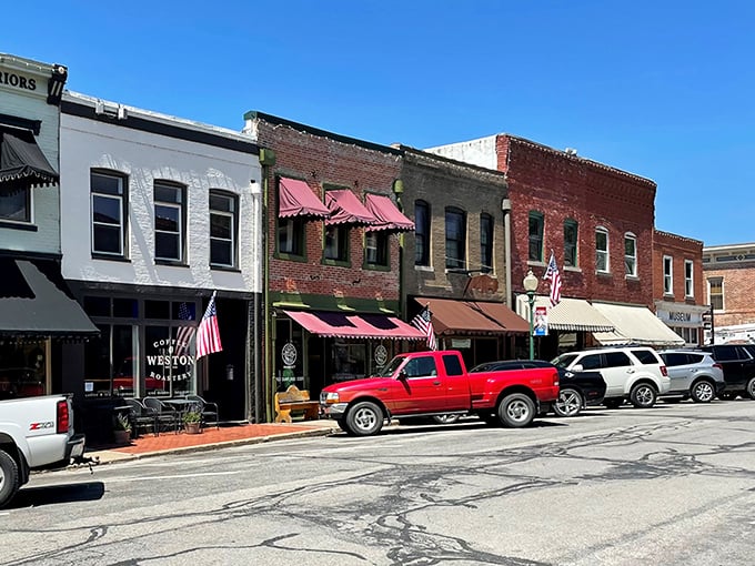 Downtown Weston's storefronts stand shoulder-to-shoulder like old friends who've weathered a century of changing fashions together.