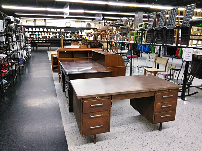 Mid-century desks await their second act—each scratch and dent a character line in furniture's version of Robert Redford.