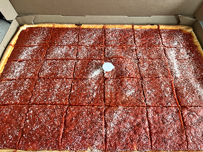 Behold the star attraction: Corropolese's legendary tomato pie, where that perfect sauce-to-crust ratio and dusting of cheese creates what some Pennsylvanians consider a religious experience.