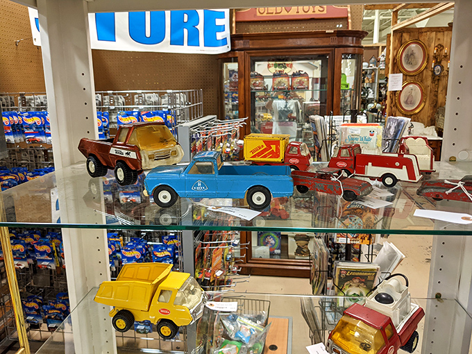 Tiny trucks with big stories to tell. These vintage toy vehicles aren't just collectibles&mdash;they're childhood memories parked behind glass, waiting for their next adventure.