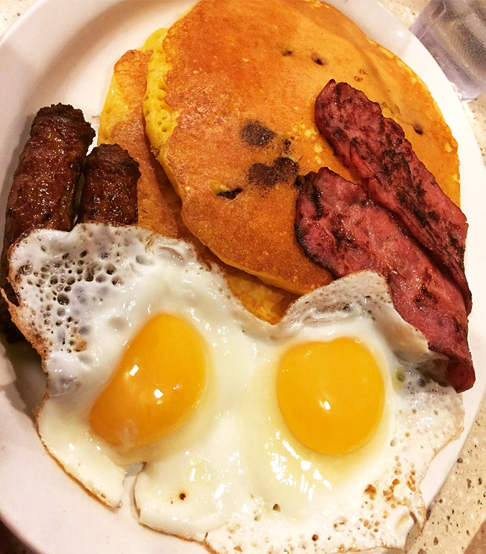 Sunny-side up eggs, golden pancakes, and perfectly crisped breakfast meats&mdash;the holy trinity of morning satisfaction that never disappoints.