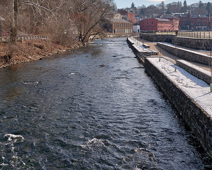 The water flows with purpose here, as if it's late for an appointment with the Susquehanna River but taking the scenic route anyway.