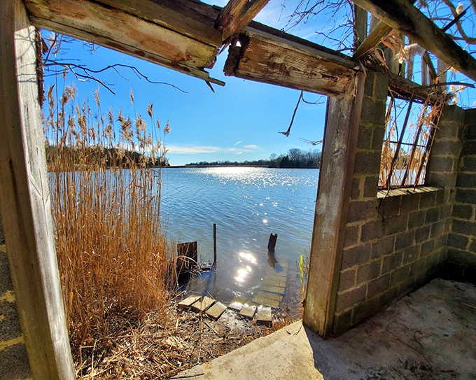 Window to serenity: The abandoned boathouse frames a perfect Chesapeake Bay portrait that no Instagram filter could improve.