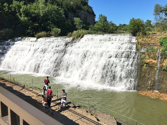 Weekend waterfall warriors gather at nature's splash zone. No admission fee required, just a willingness to be awed by Illinois' answer to Niagara.