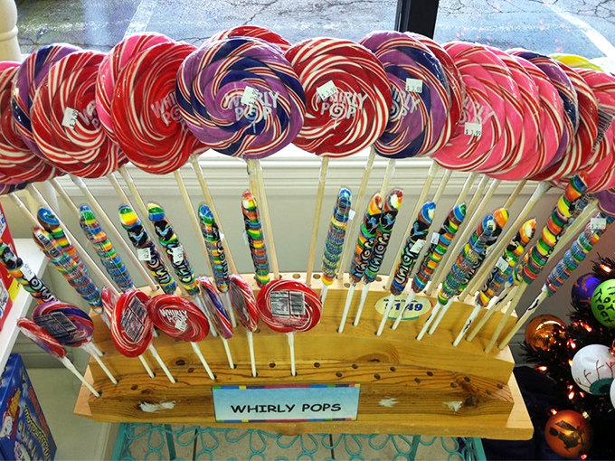 Whirly Pops that could double as small workout weights. These swirled lollipops are what childhood dreams are made of.
