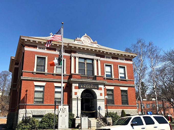 Ansonia's stately brick YMCA building stands as a testament to community values and architectural grandeur from a bygone era.