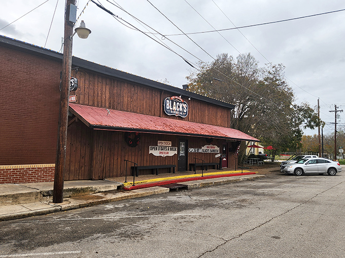 Black's weathered wooden facade tells stories of barbecue history &ndash; a Lockhart landmark since Herbert Hoover was president.