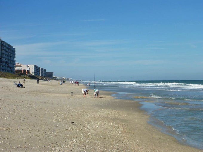 Atlantic waves meet endless horizons at this hidden stretch where wooden walkways lead to pure adventure.